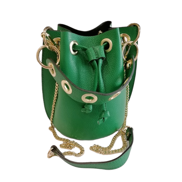 Secchiello con Borchie in Vera Pelle Dollaro– Stock Vera Pelle